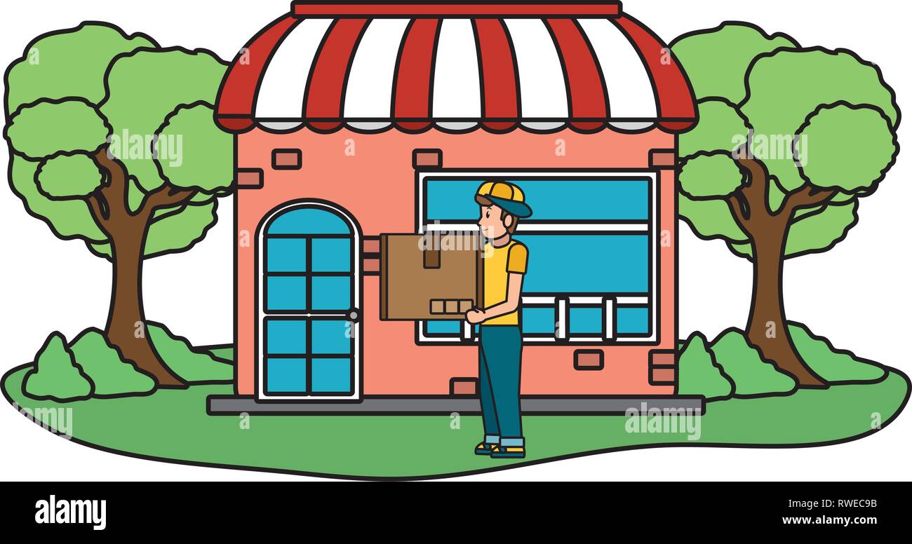 delivery service cartoon Stock Vector Image & Art - Alamy