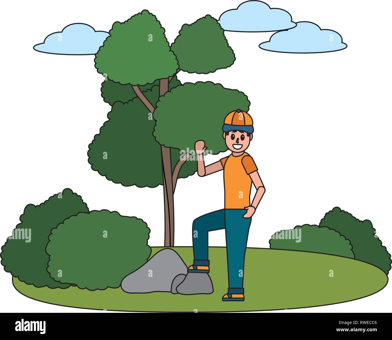 man body cartoon at nature Stock Vector Image & Art - Alamy