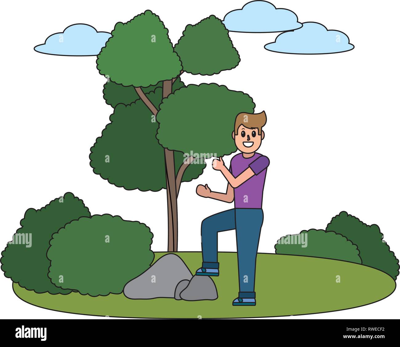 man body cartoon at nature Stock Vector Image & Art - Alamy