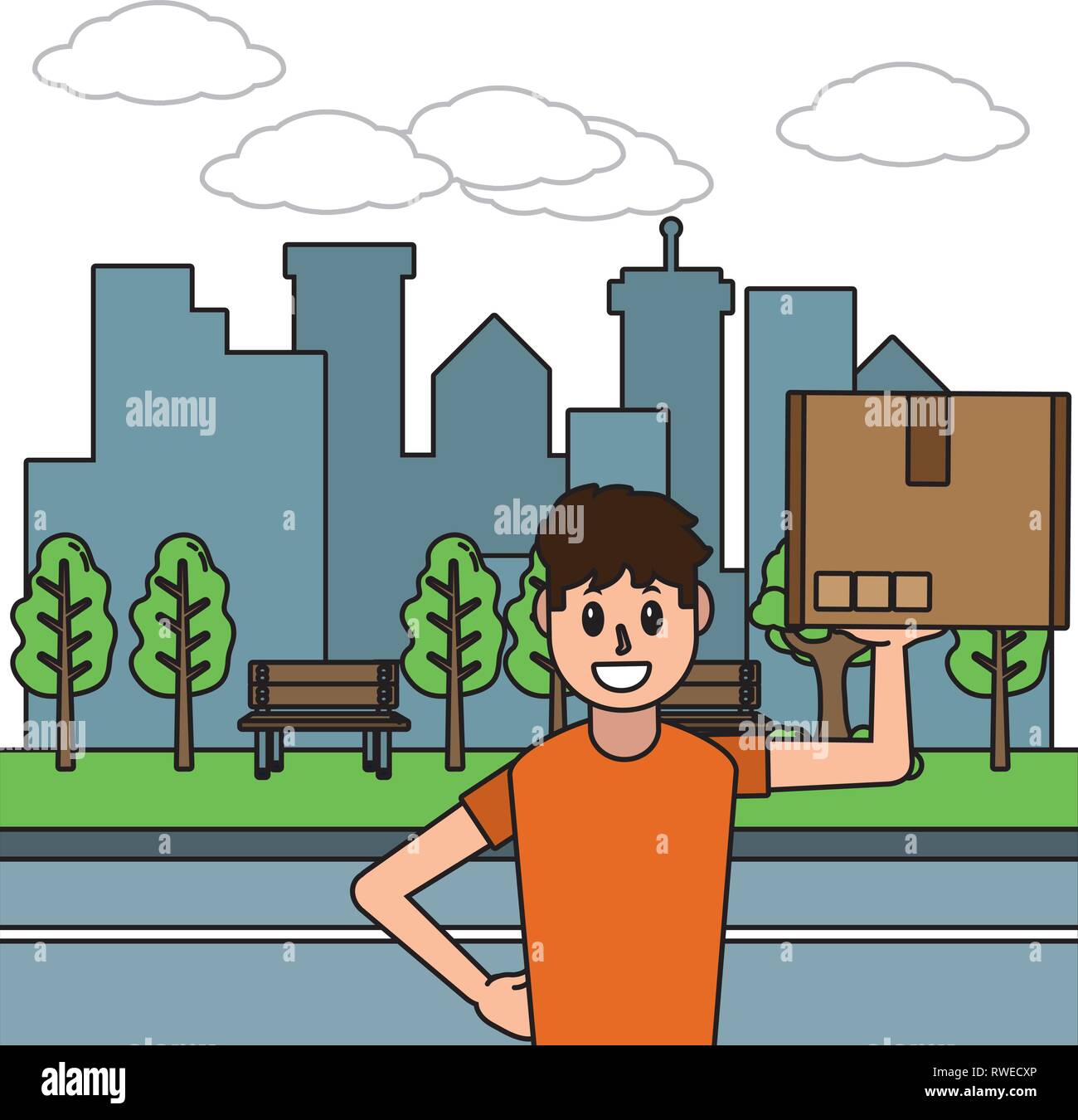 delivery service cartoon Stock Vector Image & Art - Alamy