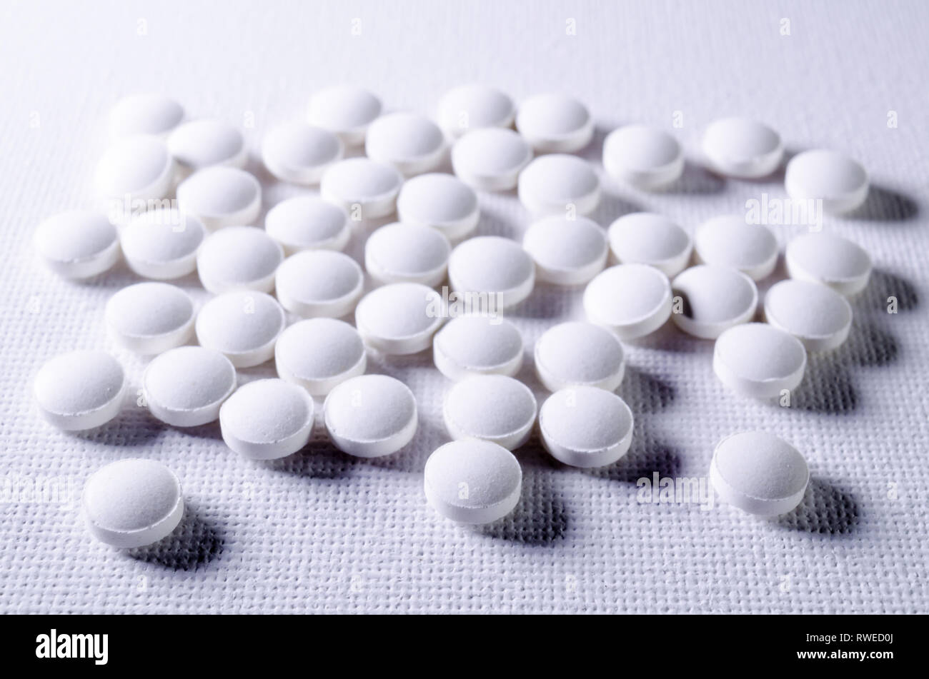 A Studio Photograph of some Round White Tablets Stock Photo - Alamy