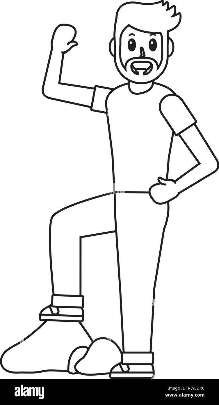 man body cartoon in black and white Stock Vector Image & Art - Alamy