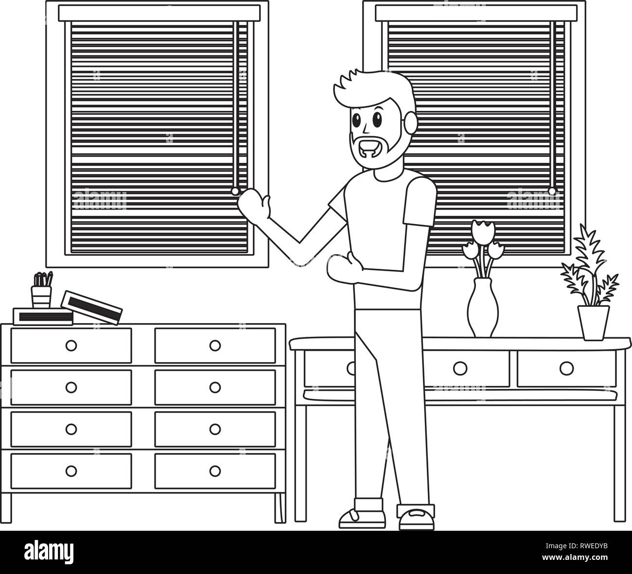 Windows black white in Stock Vector Images - Alamy