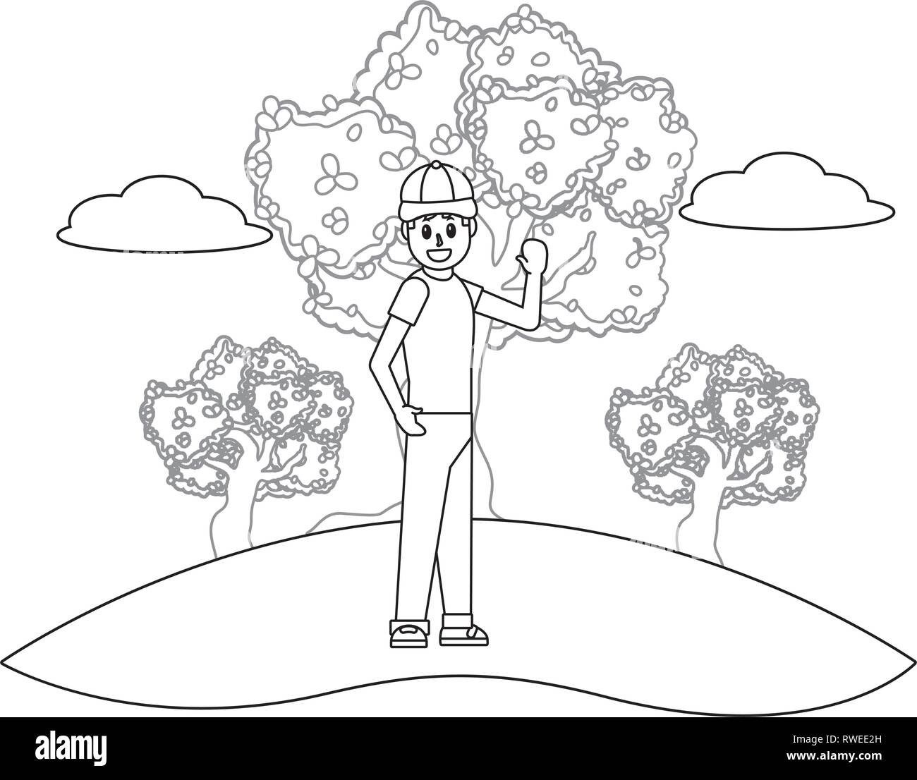 man body cartoon in black and white Stock Vector Image & Art - Alamy