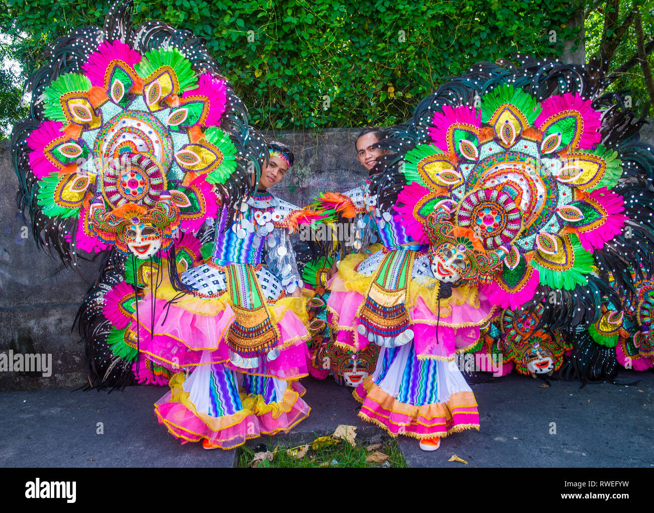 Participants in the Masskara Festival in Bacolod Philippines Stock ...