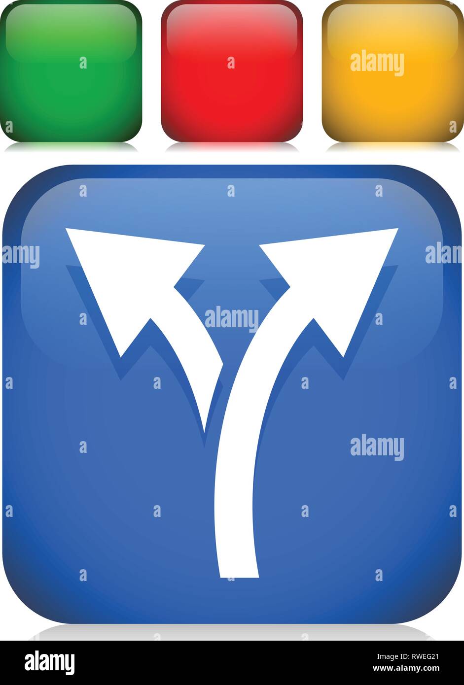 Icon with 2 way arrow. Branch, diversion icon Stock Vector Image & Art ...