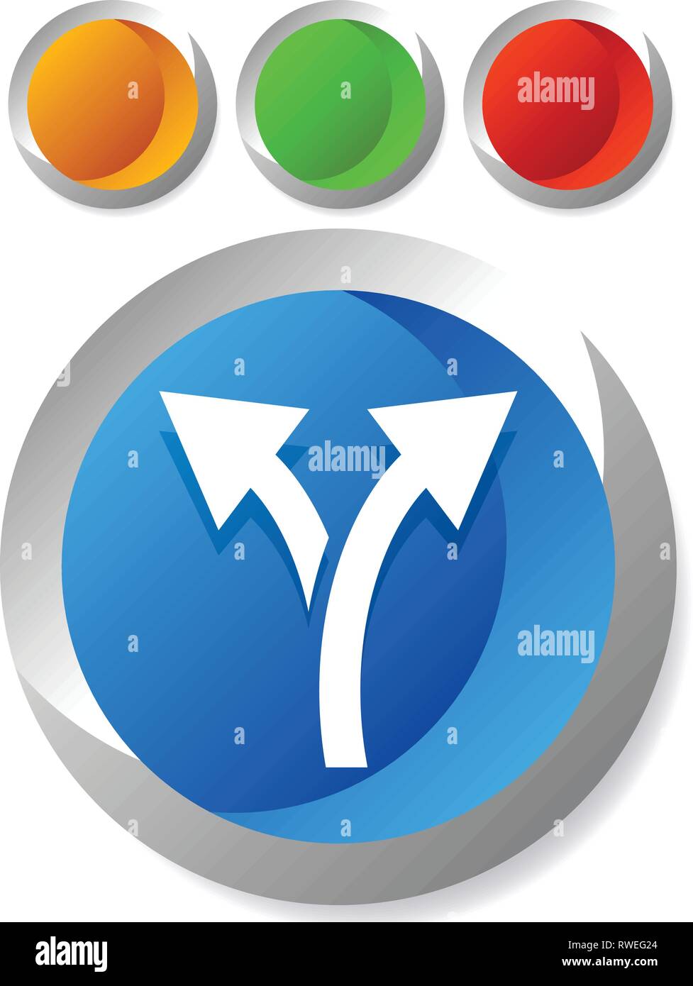 Icon with 2 way arrow. Branch, diversion icon Stock Vector Image & Art ...