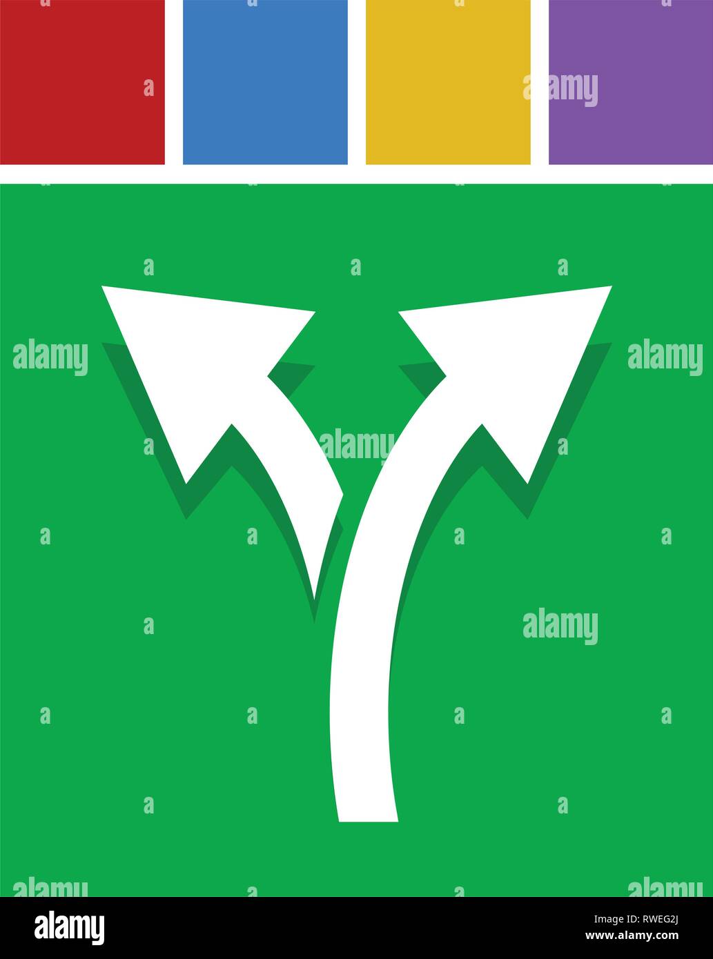 Icon with 2 way arrow. Branch, diversion icon Stock Vector Image & Art ...