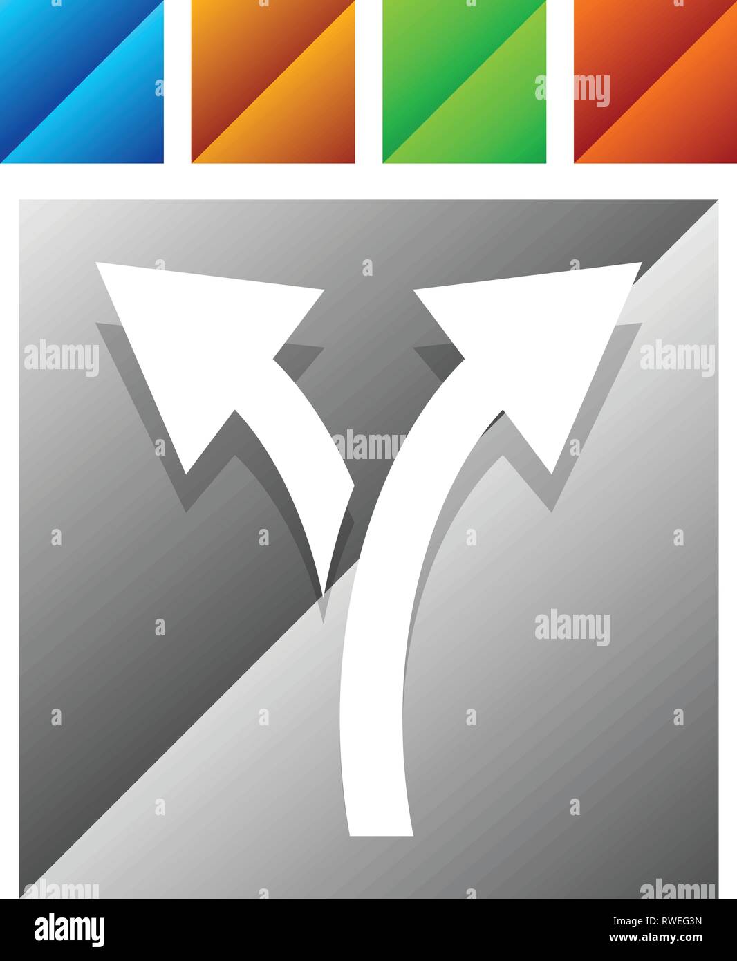 Icon with 2 way arrow. Branch, diversion icon Stock Vector Image & Art ...
