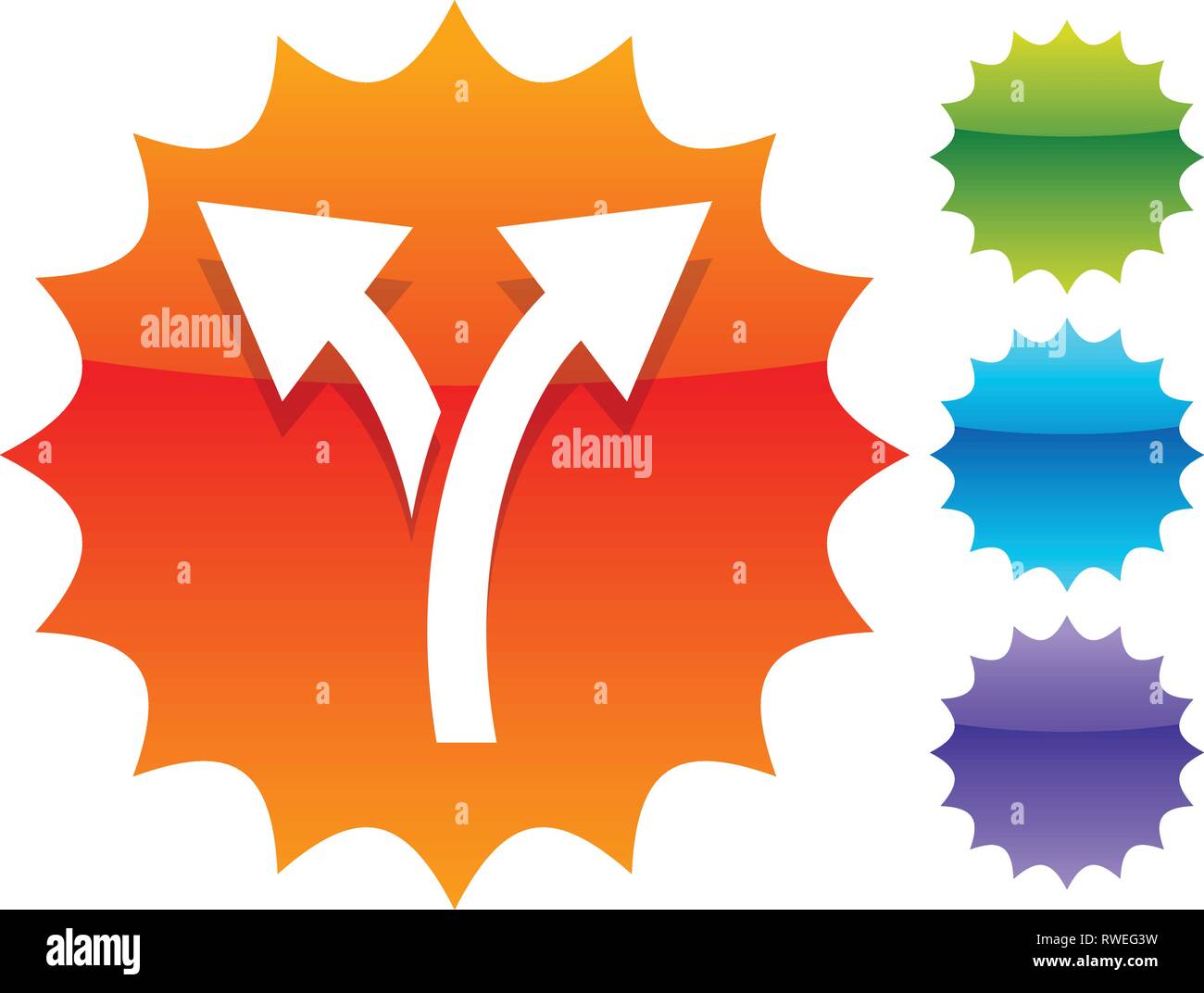 Icon with 2 way arrow. Branch, diversion icon Stock Vector Image & Art ...
