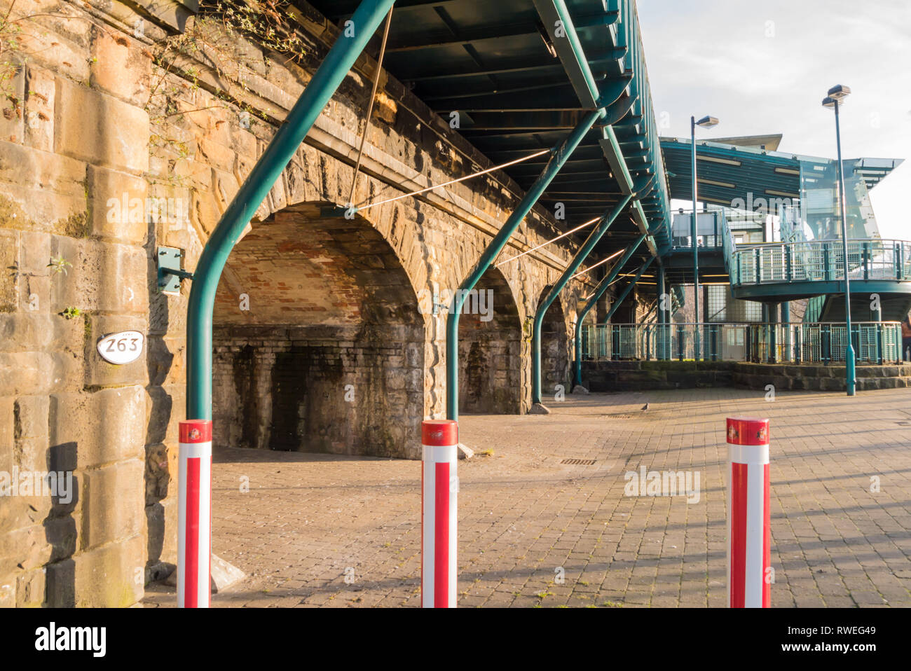 St Peter's Metro Station in Sunderland, part of the Tyne & Wear Metro ...