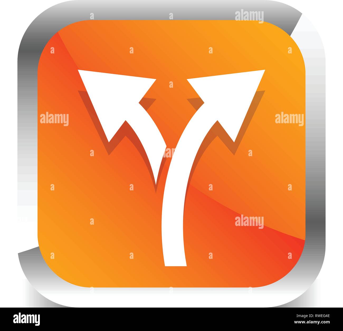 Icon with 2 way arrow. Branch, diversion icon Stock Vector Image & Art ...