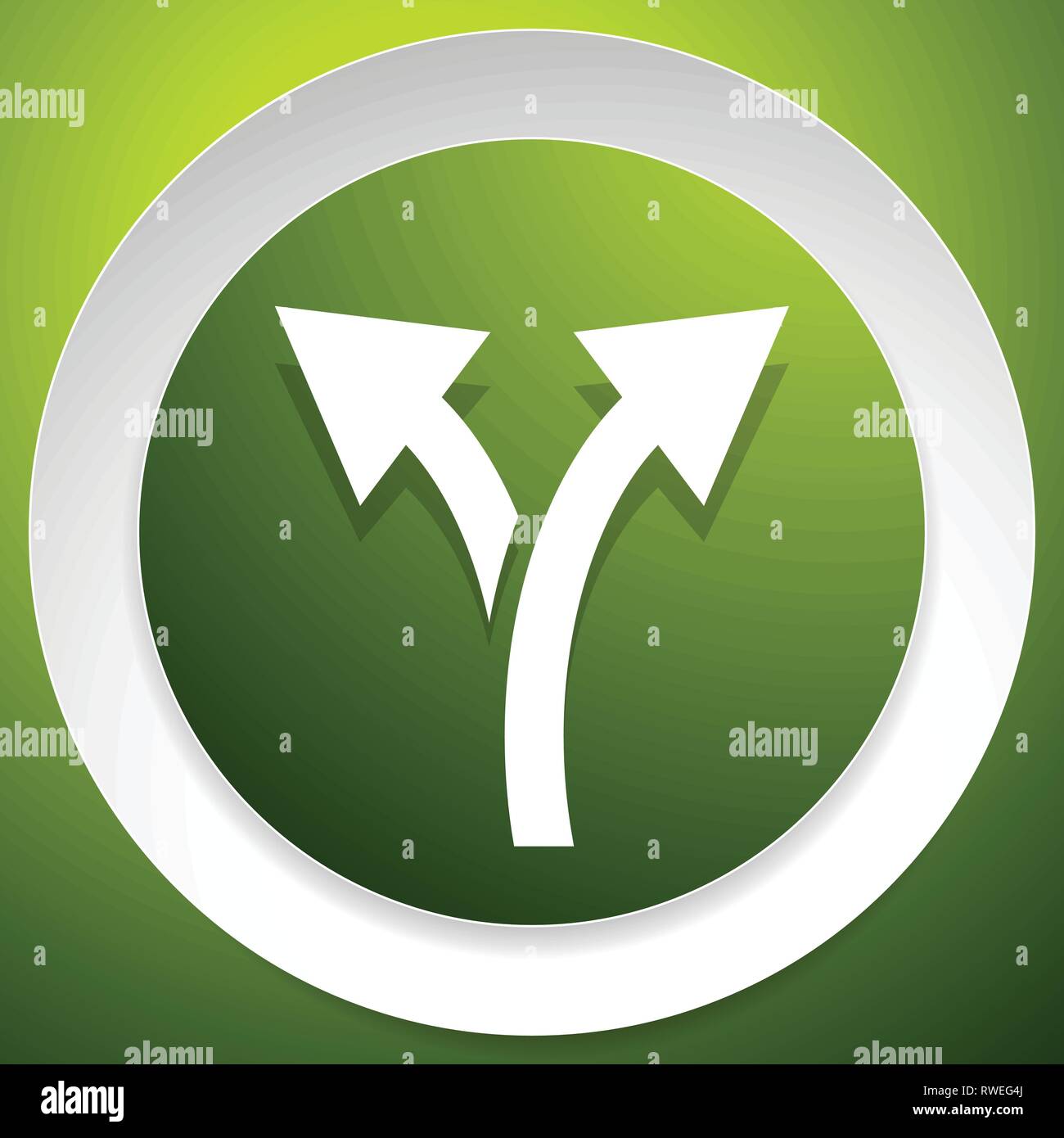 Icon with 2 way arrow. Branch, diversion icon Stock Vector Image & Art ...