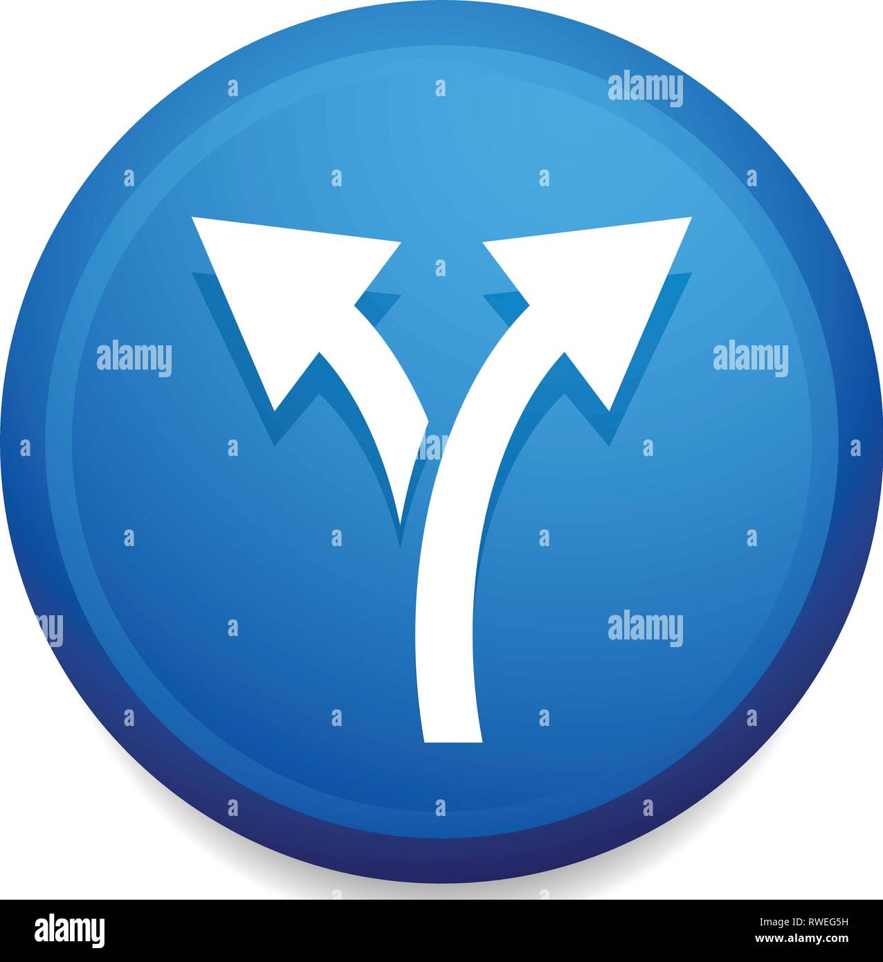 Icon with 2 way arrow. Branch, diversion icon Stock Vector Image & Art ...