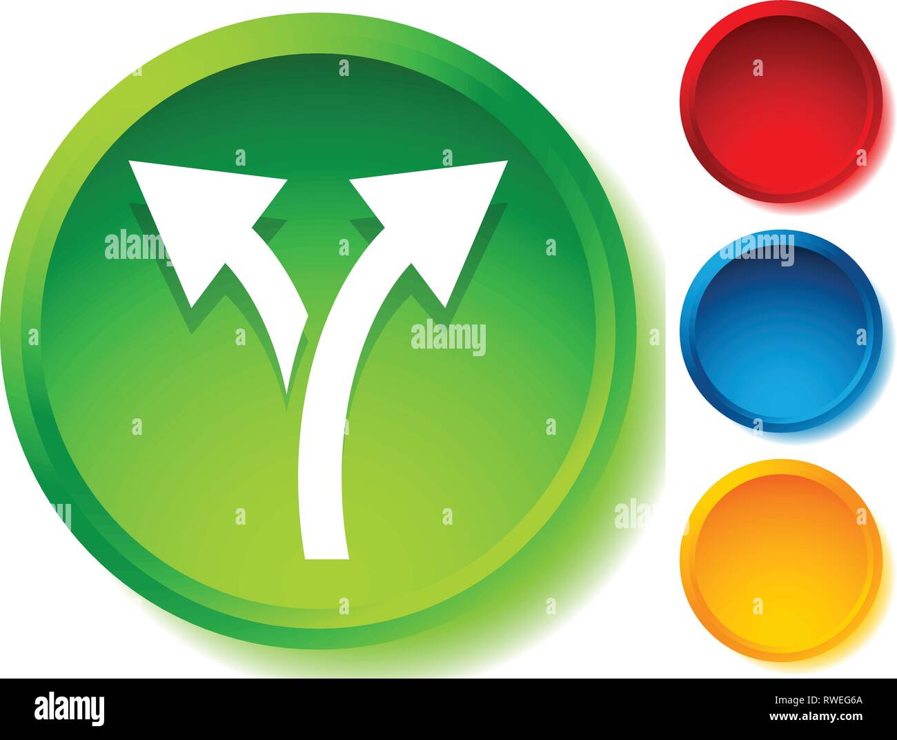 Icon with 2 way arrow. Branch, diversion icon Stock Vector Image & Art ...