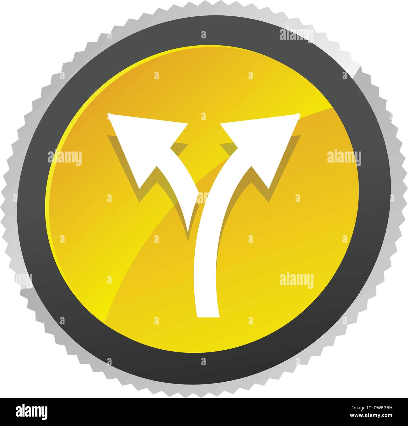 Icon with 2 way arrow. Branch, diversion icon Stock Vector Image & Art ...