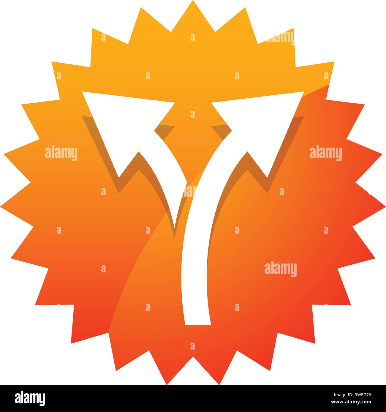 Icon with 2 way arrow. Branch, diversion icon Stock Vector Image & Art ...