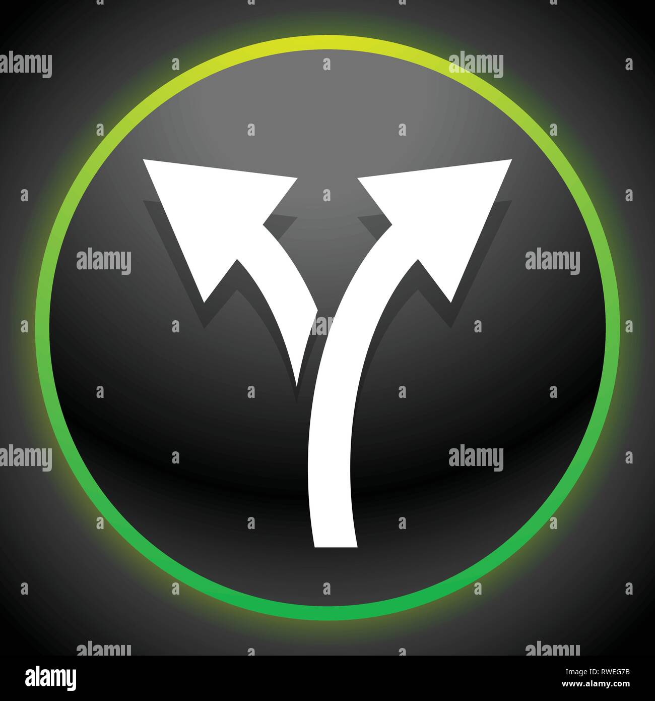 Icon with 2 way arrow. Branch, diversion icon Stock Vector Image & Art ...