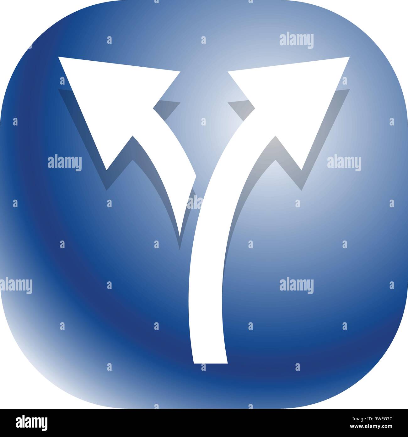 Icon with 2 way arrow. Branch, diversion icon Stock Vector Image & Art ...