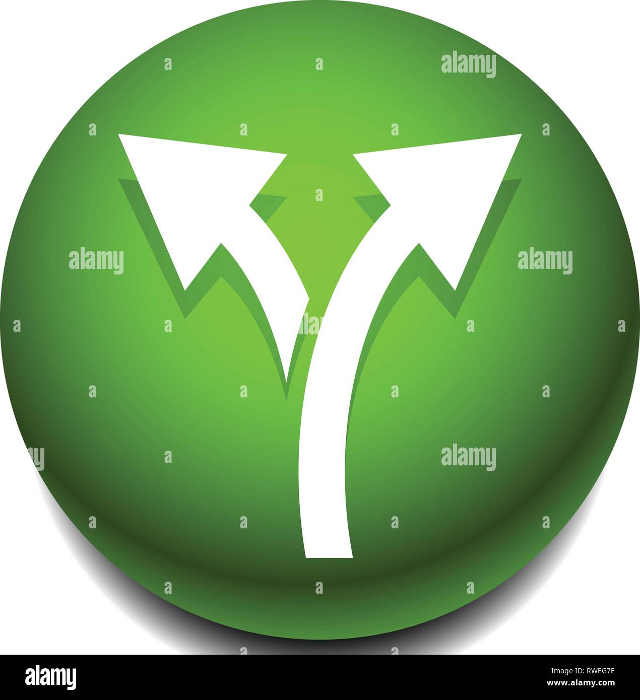 Icon with 2 way arrow. Branch, diversion icon Stock Vector Image & Art ...