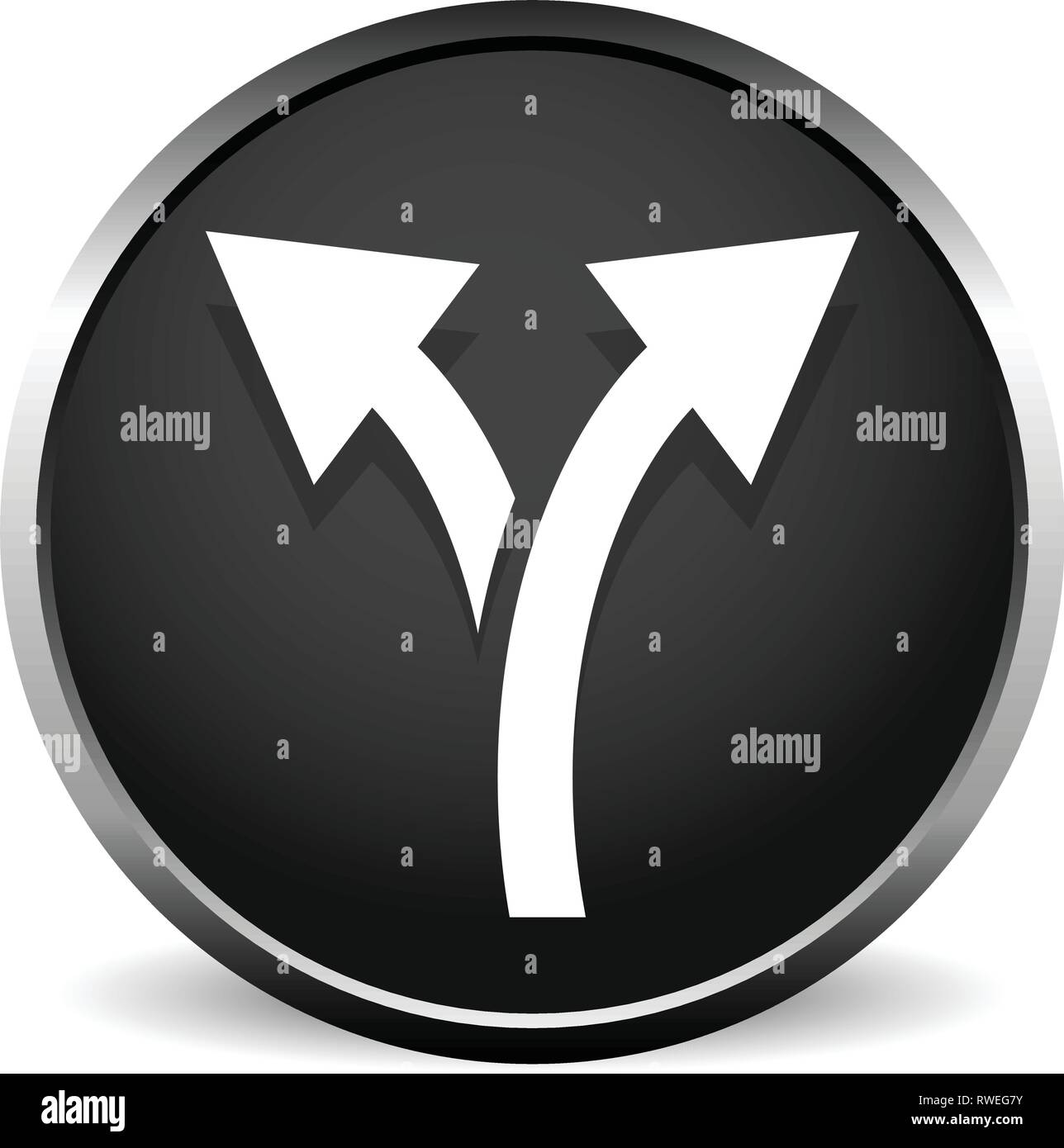 Icon with 2 way arrow. Branch, diversion icon Stock Vector Image & Art ...