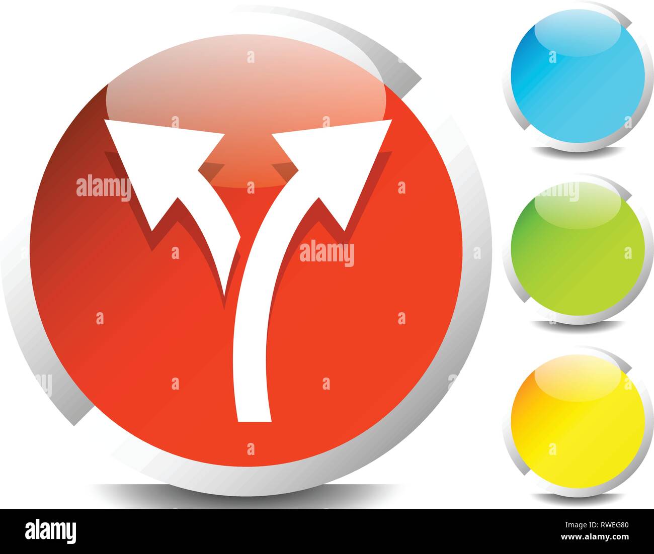 Icon with 2 way arrow. Branch, diversion icon Stock Vector Image & Art ...