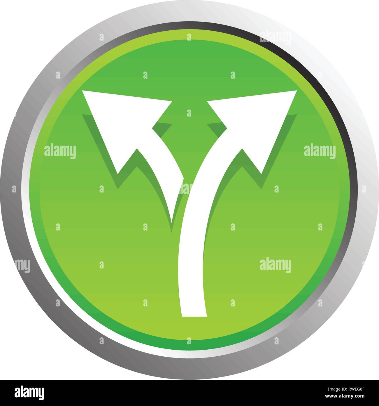 Icon with 2 way arrow. Branch, diversion icon Stock Vector Image & Art ...