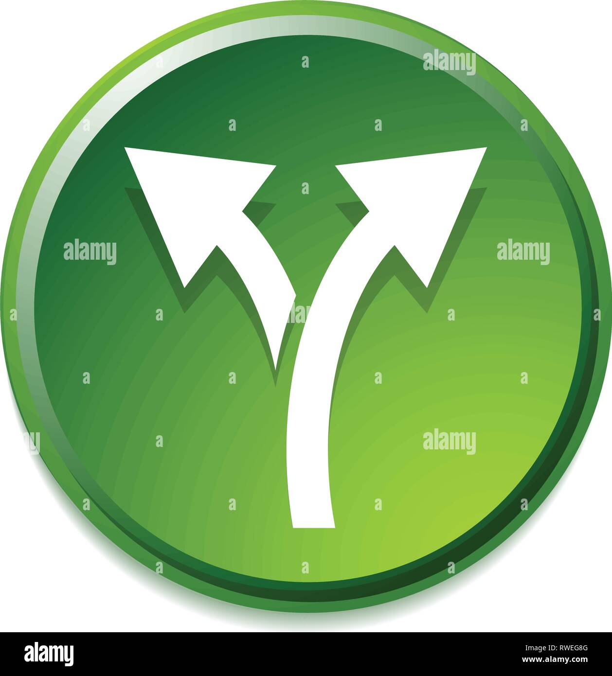 Icon with 2 way arrow. Branch, diversion icon Stock Vector Image & Art ...