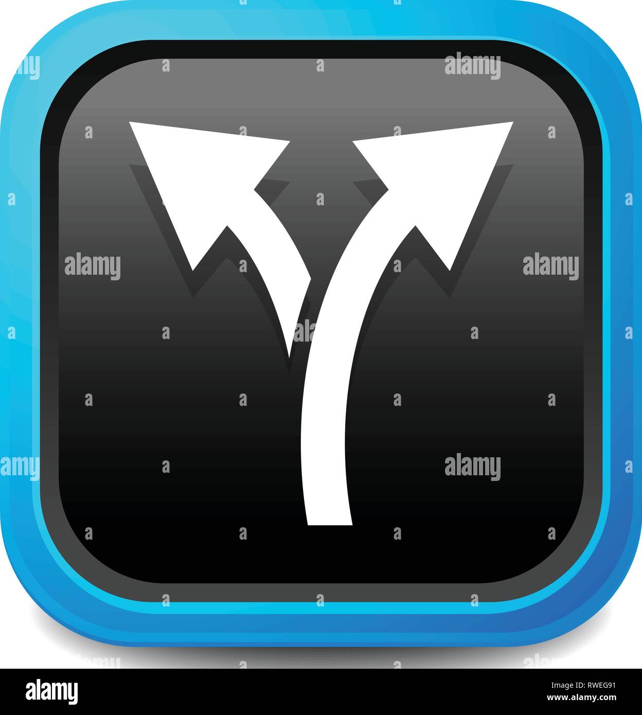 Icon with 2 way arrow. Branch, diversion icon Stock Vector Image & Art ...