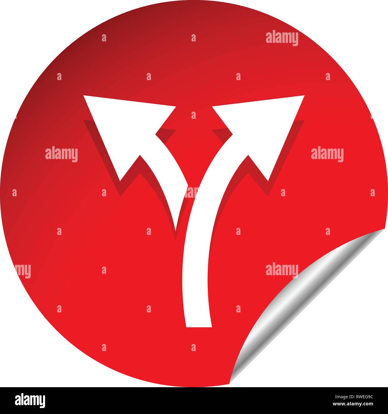 Icon with 2 way arrow. Branch, diversion icon Stock Vector Image & Art ...