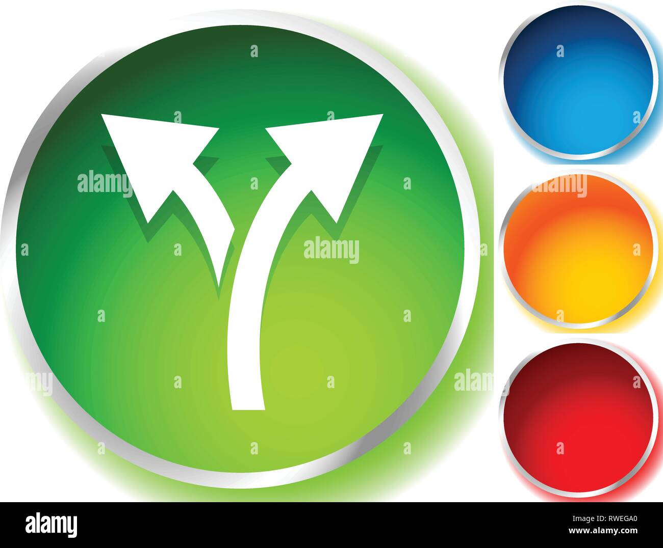 Icon with 2 way arrow. Branch, diversion icon Stock Vector Image & Art ...