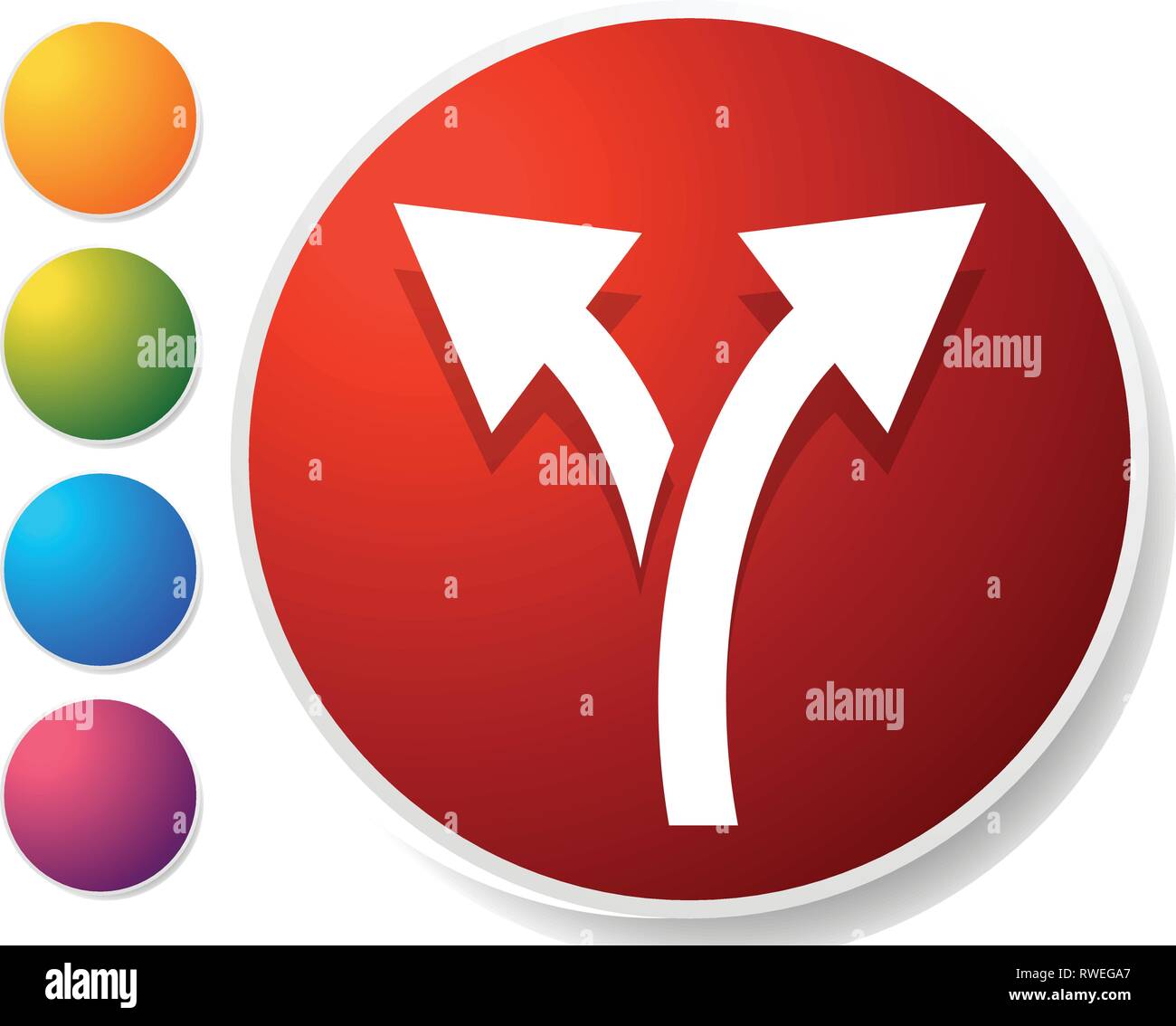 Icon with 2 way arrow. Branch, diversion icon Stock Vector Image & Art ...