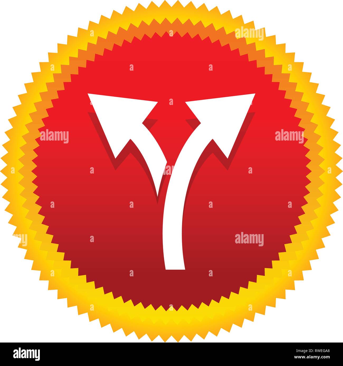 Icon with 2 way arrow. Branch, diversion icon Stock Vector Image & Art ...