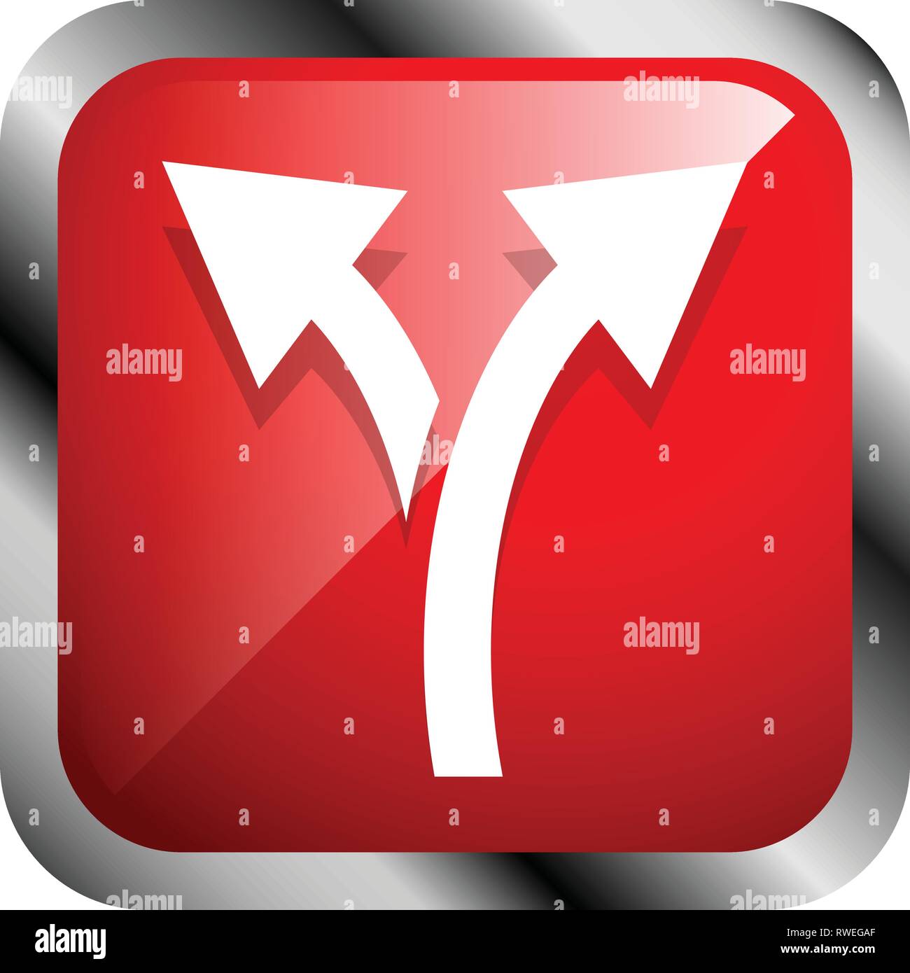 Icon with 2 way arrow. Branch, diversion icon Stock Vector Image & Art ...