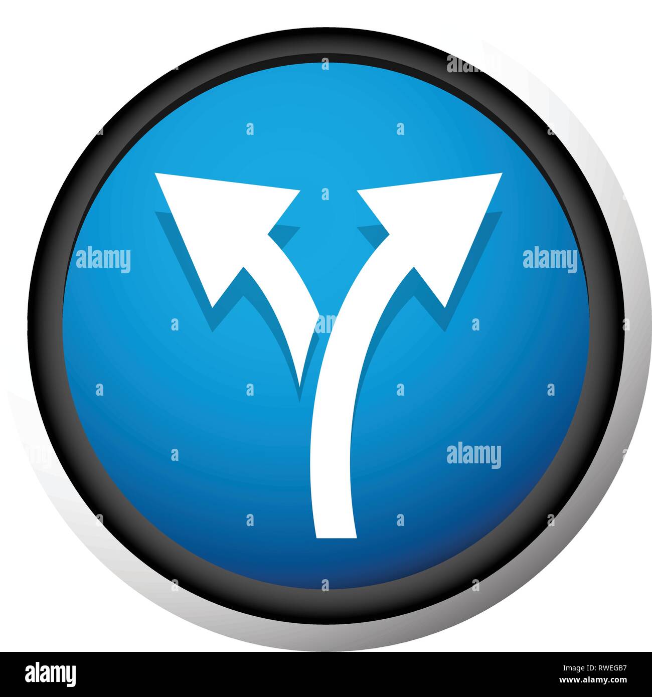 Icon with 2 way arrow. Branch, diversion icon Stock Vector Image & Art ...