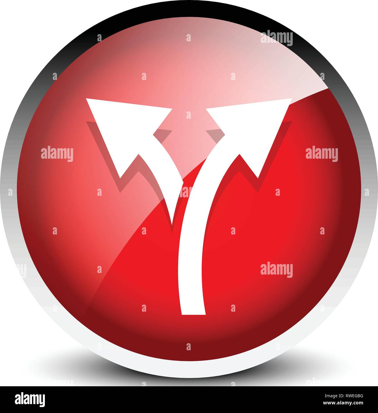 Icon with 2 way arrow. Branch, diversion icon Stock Vector Image & Art ...