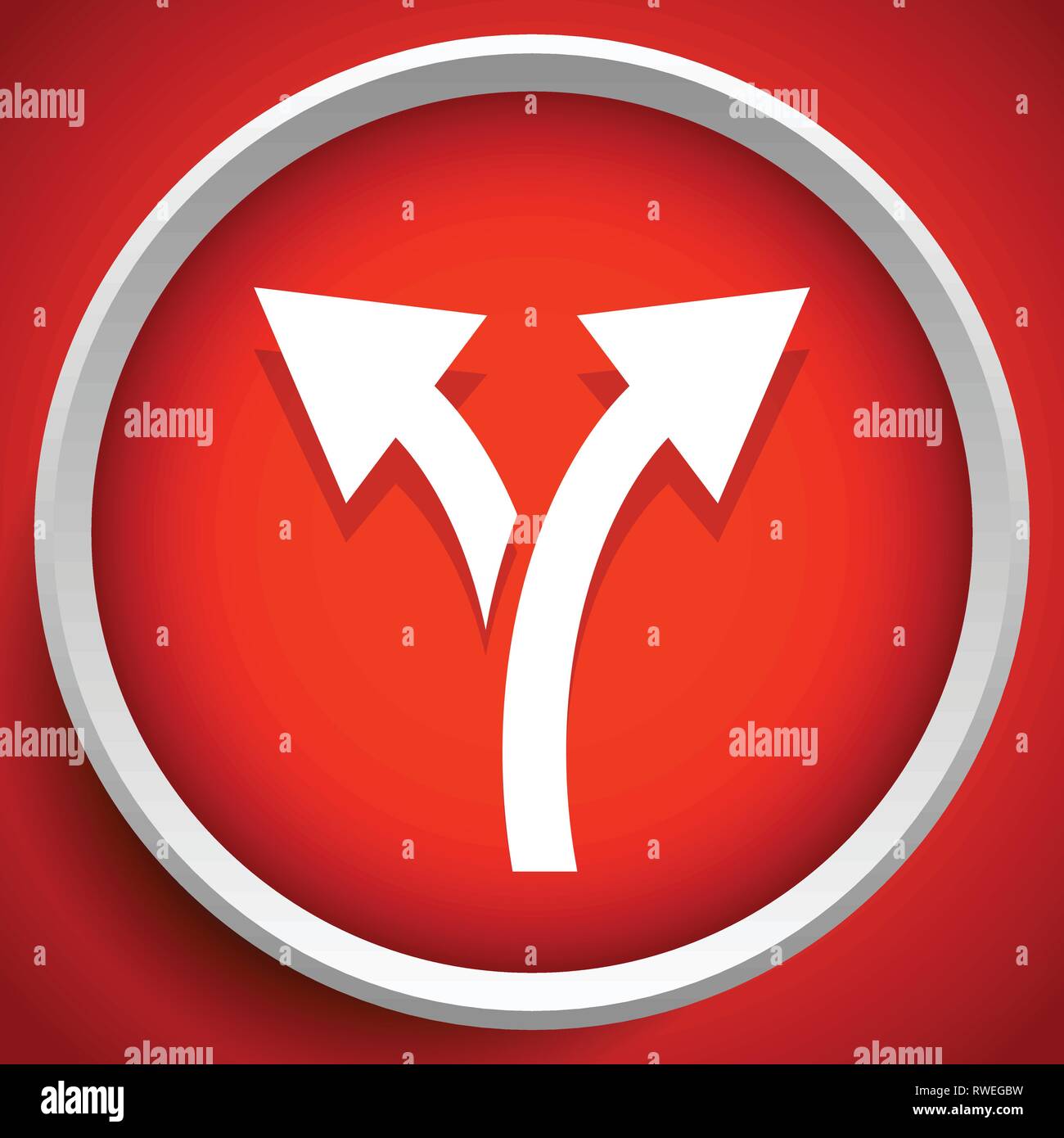 Icon with 2 way arrow. Branch, diversion icon Stock Vector Image & Art ...
