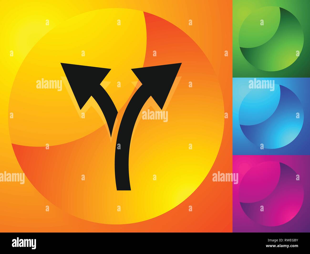 Icon with 2 way arrow. Branch, diversion icon Stock Vector Image & Art ...