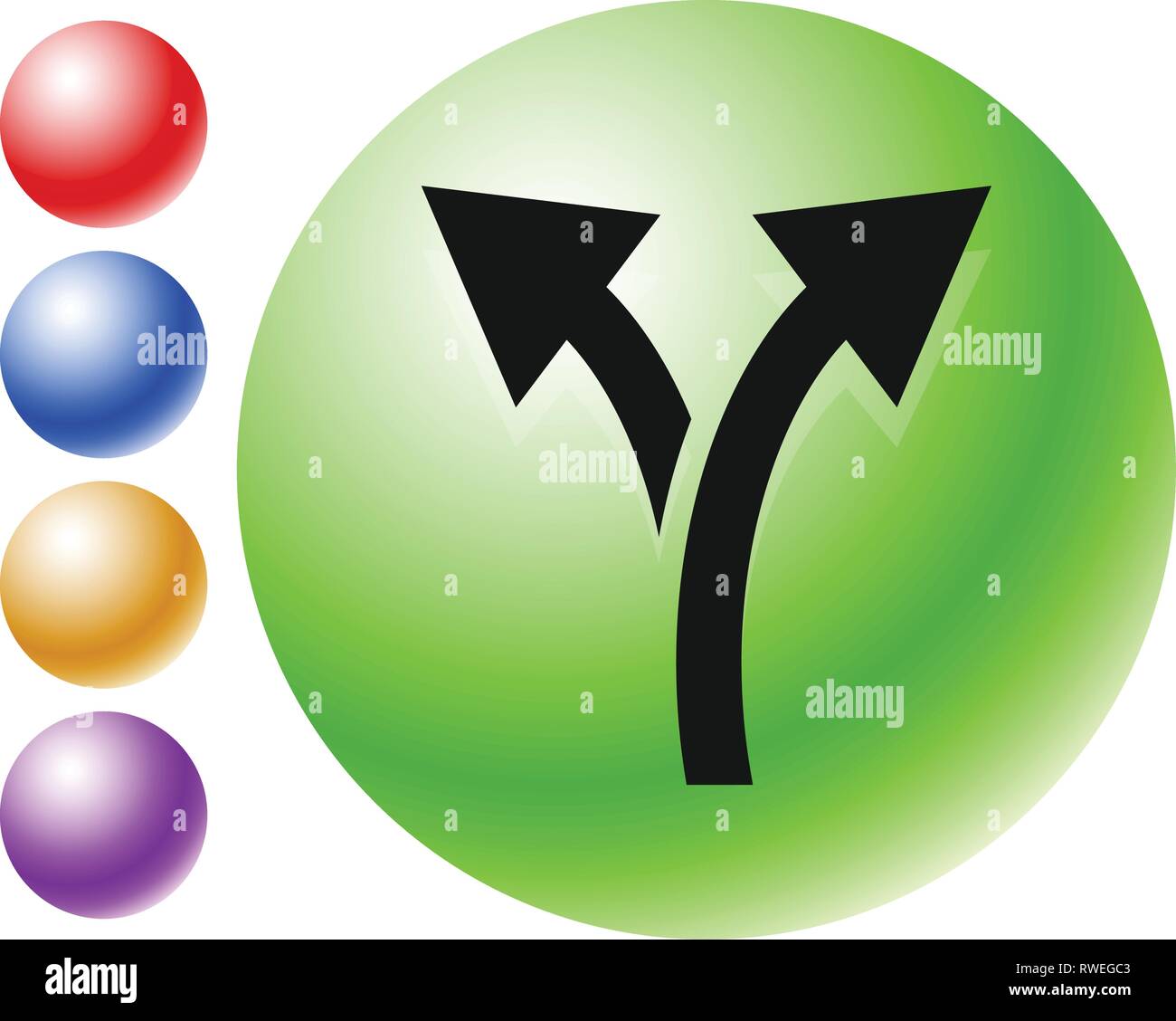 Icon with 2 way arrow. Branch, diversion icon Stock Vector Image & Art ...