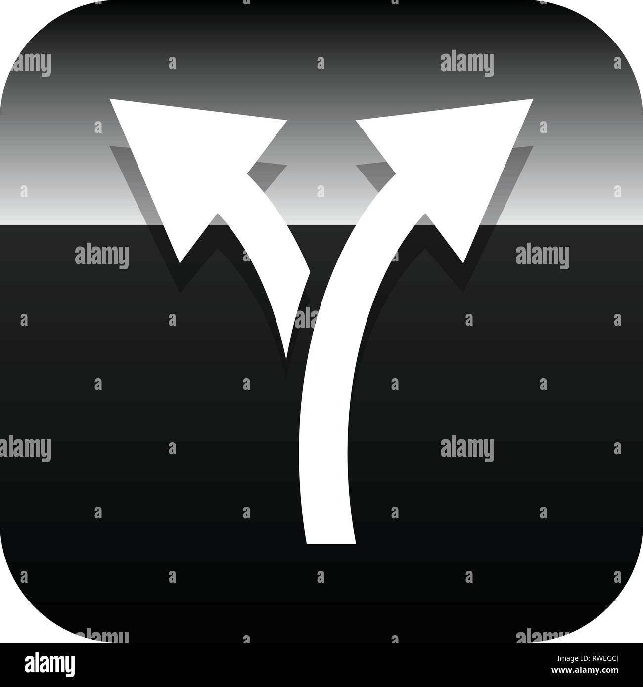 Icon with 2 way arrow. Branch, diversion icon Stock Vector Image & Art ...