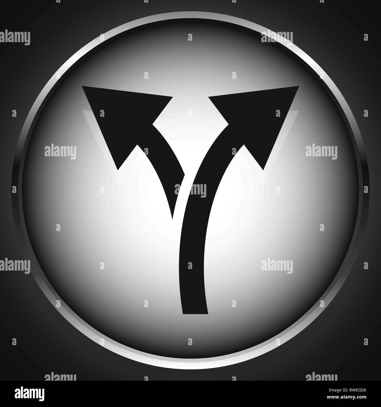 Icon with 2 way arrow. Branch, diversion icon Stock Vector Image & Art ...