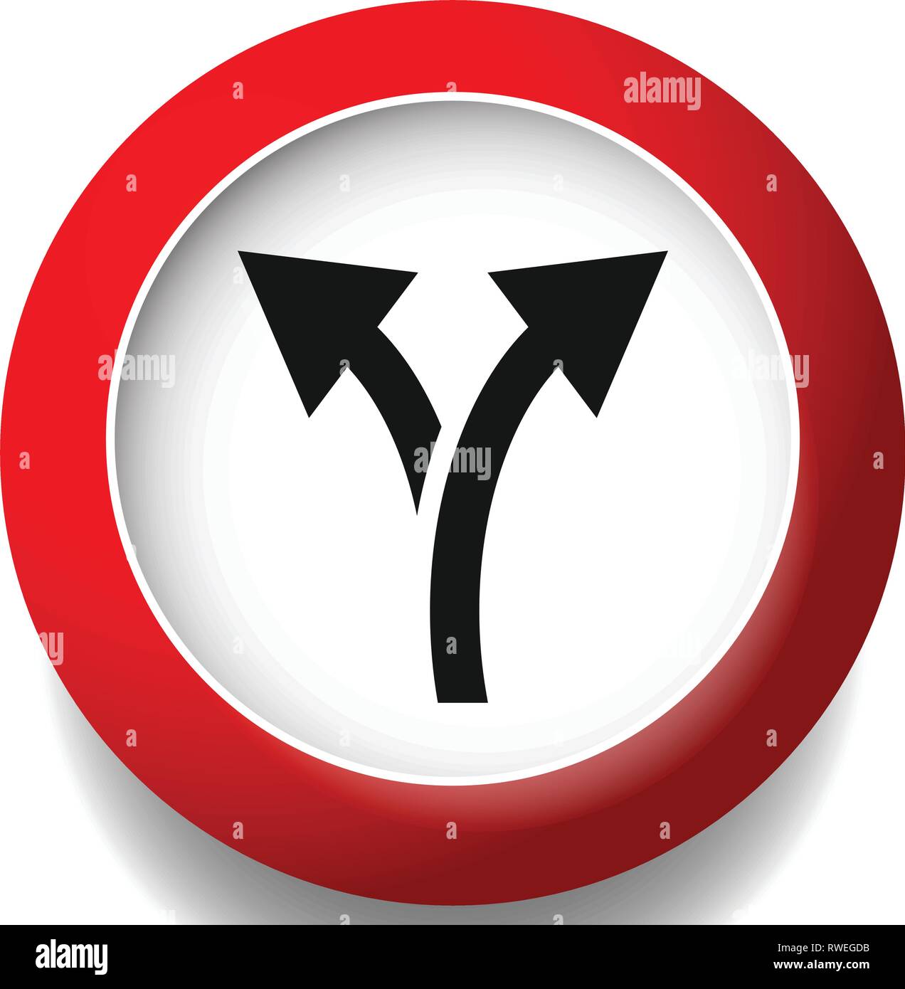 Icon with 2 way arrow. Branch, diversion icon Stock Vector Image & Art ...