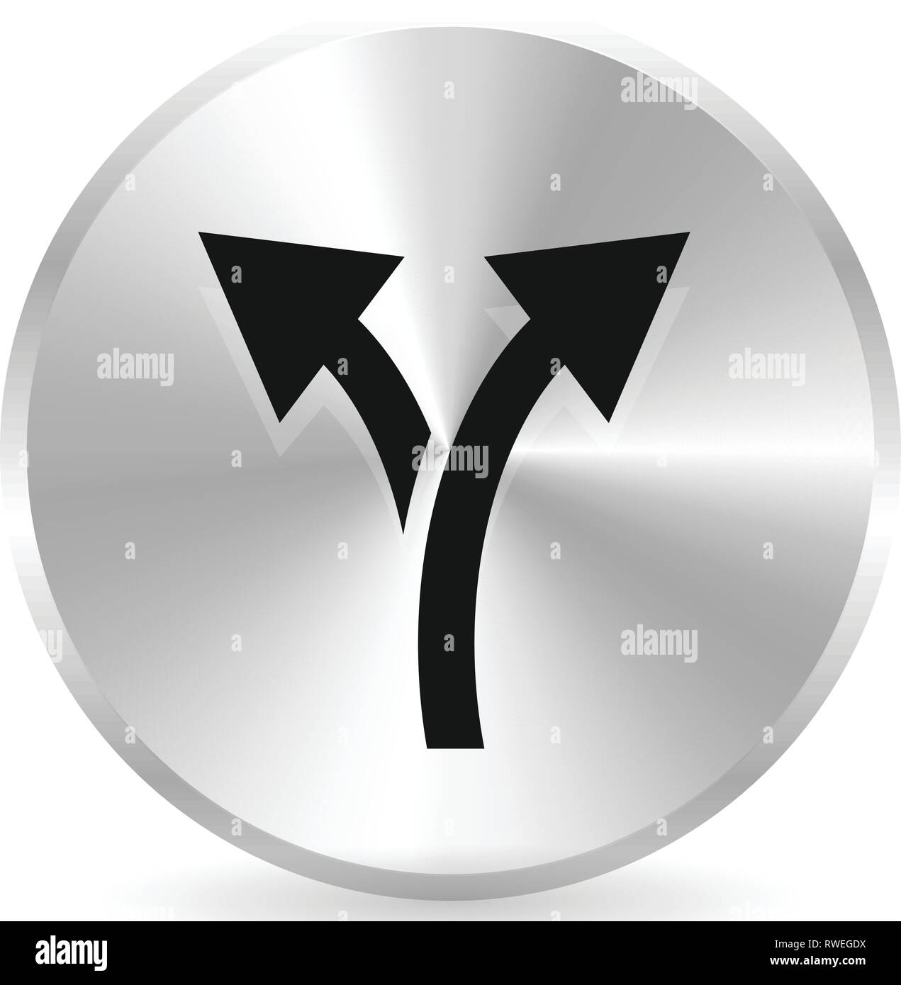 Icon with 2 way arrow. Branch, diversion icon Stock Vector Image & Art ...