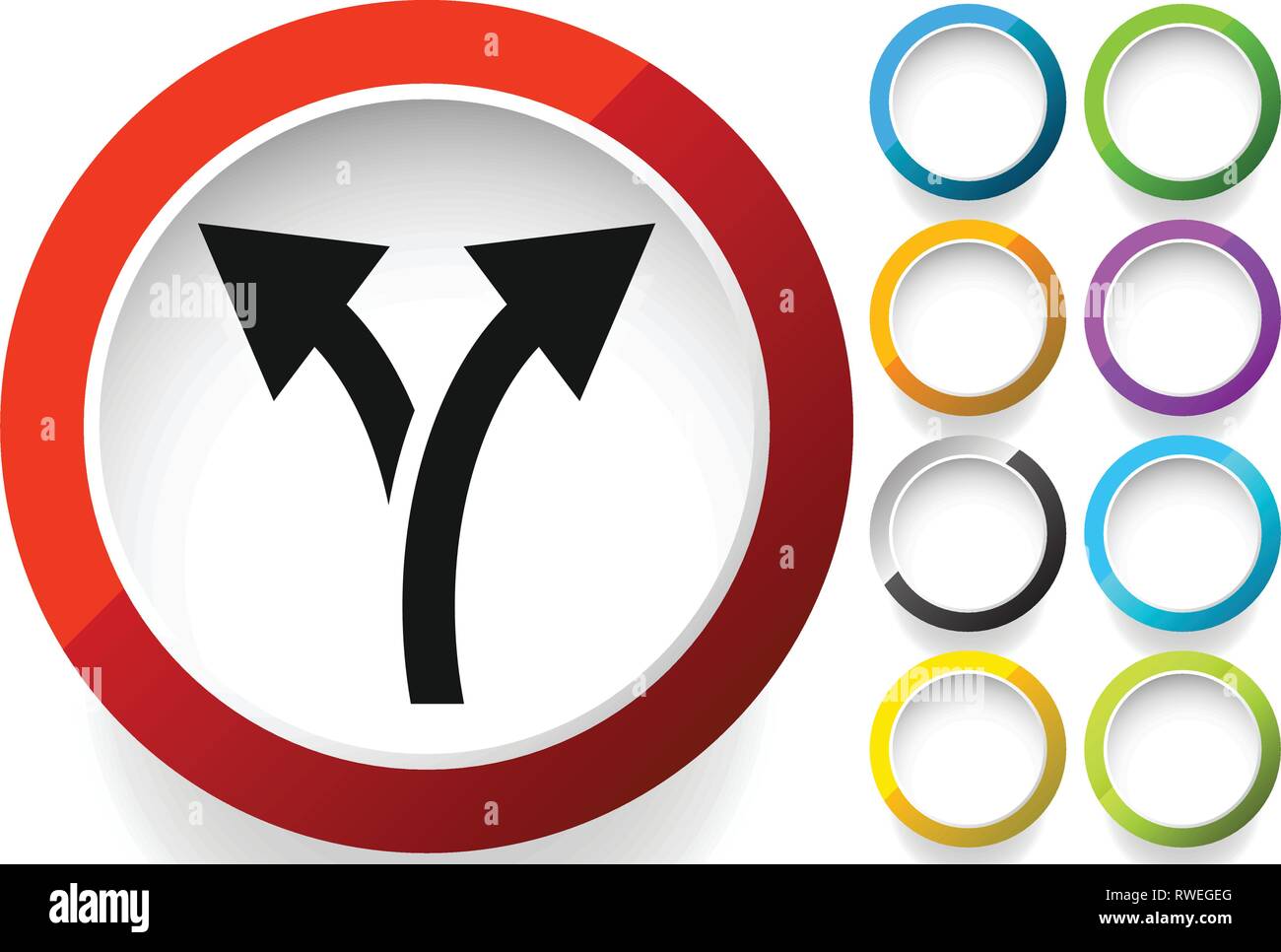 Icon with 2 way arrow. Branch, diversion icon Stock Vector Image & Art ...