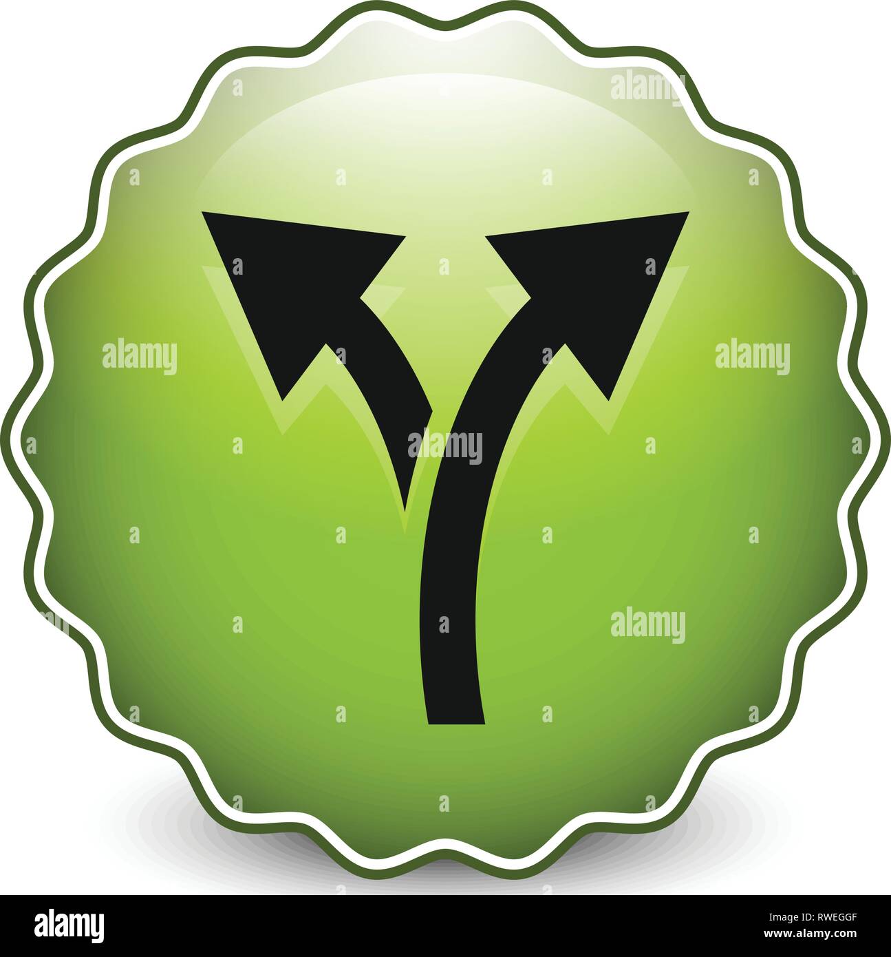 Icon with 2 way arrow. Branch, diversion icon Stock Vector Image & Art ...