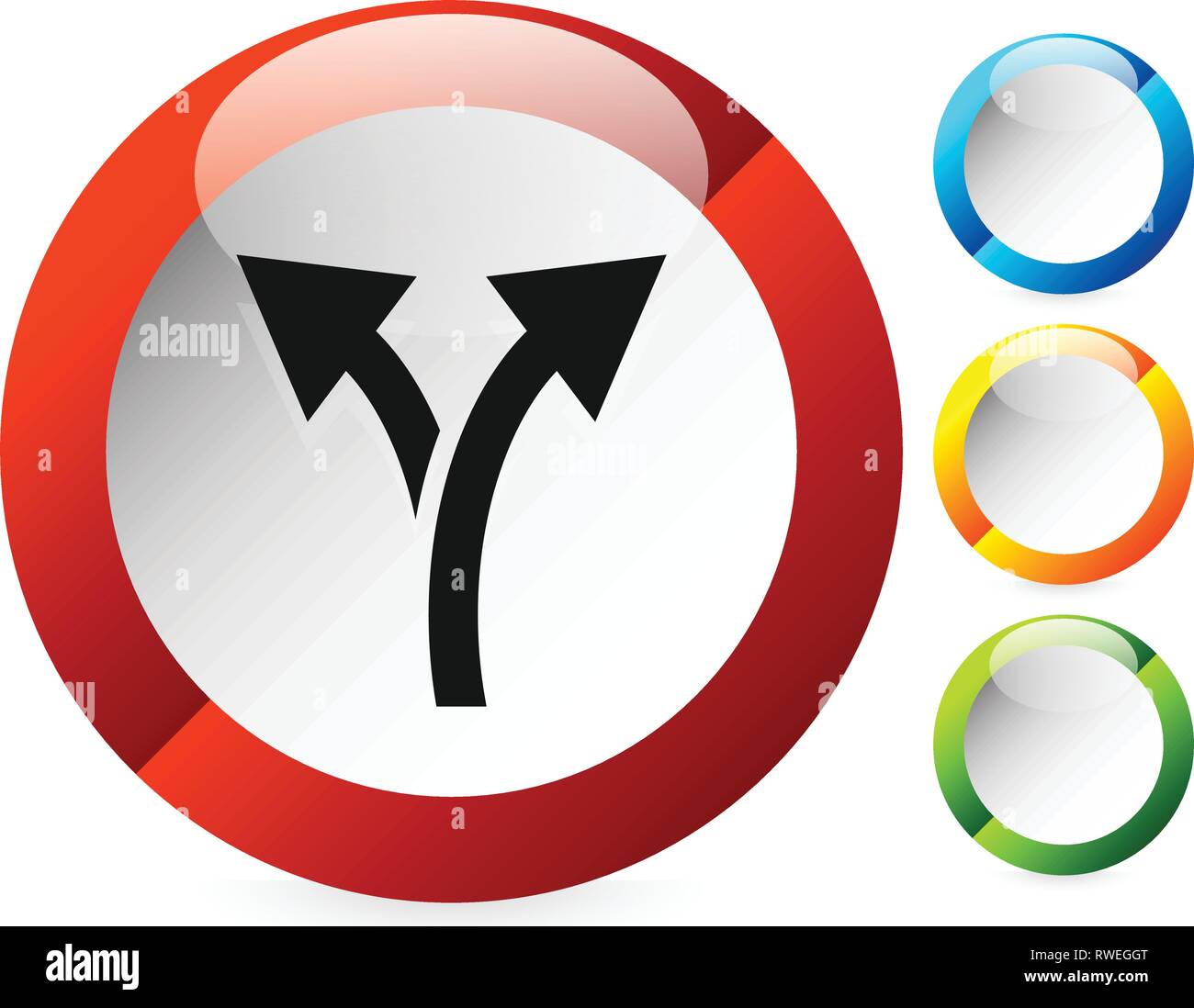 Icon with 2 way arrow. Branch, diversion icon Stock Vector Image & Art ...