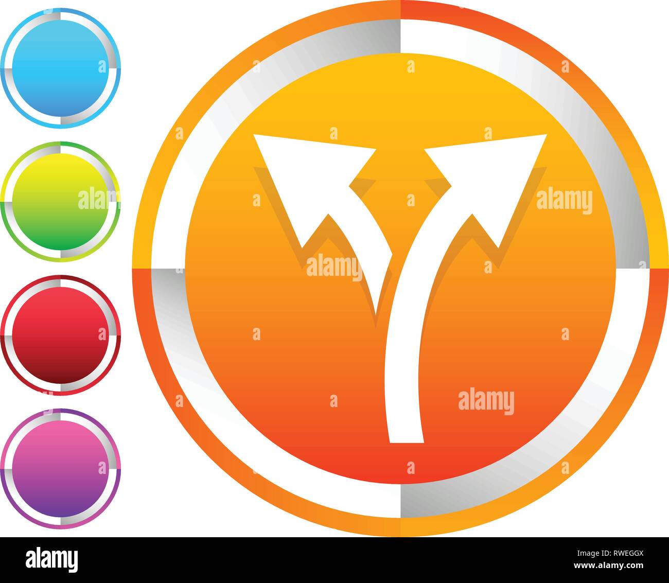 Icon with 2 way arrow. Branch, diversion icon Stock Vector Image & Art ...