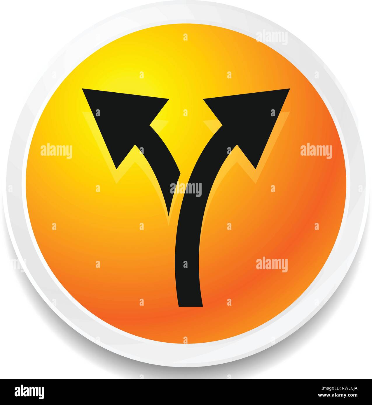 Icon with 2 way arrow. Branch, diversion icon Stock Vector Image & Art ...