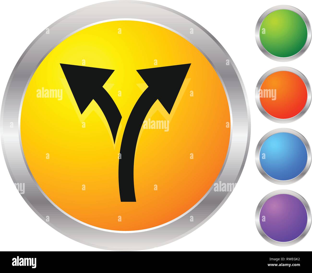 Icon with 2 way arrow. Branch, diversion icon Stock Vector Image & Art ...