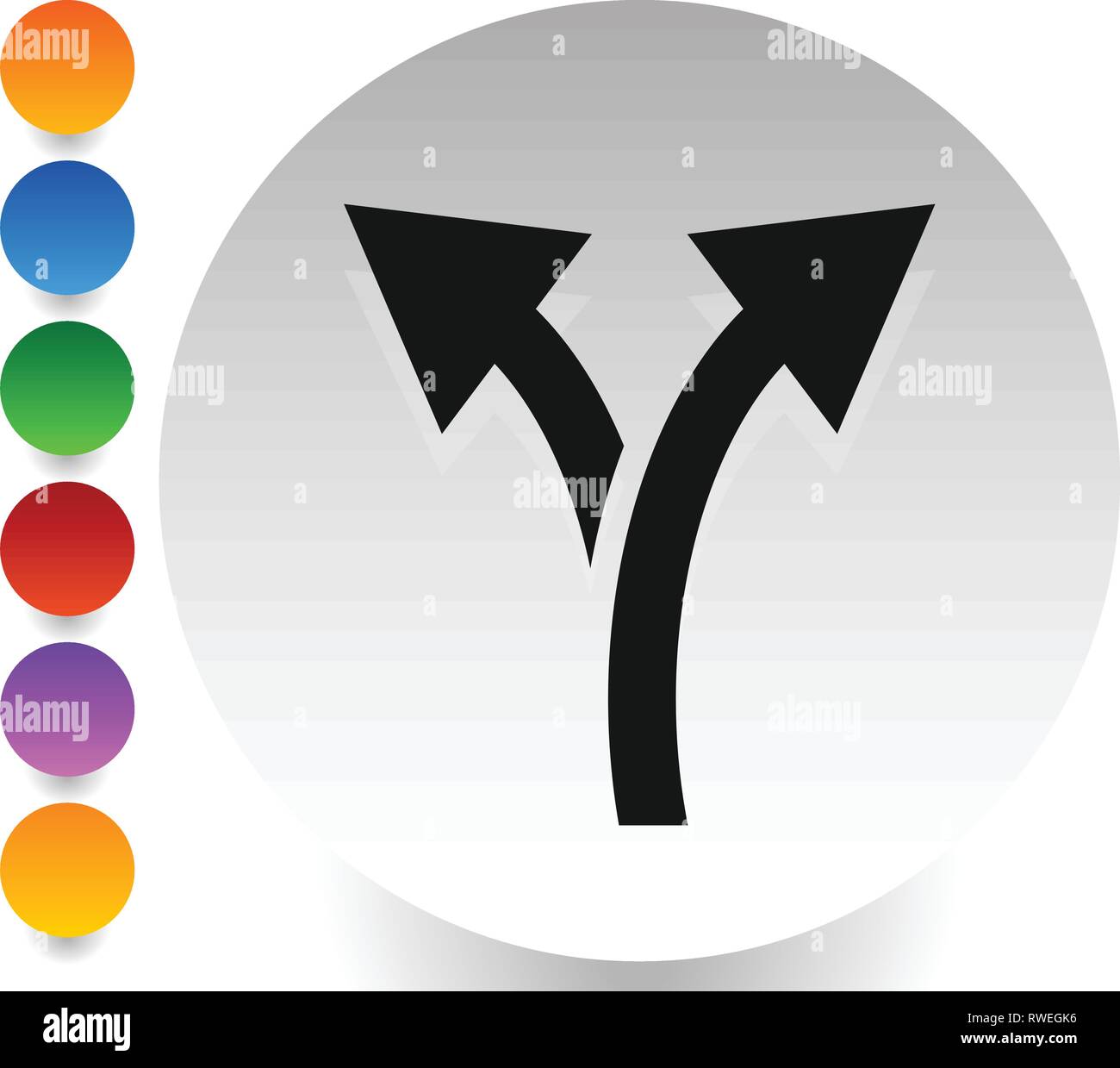 Icon with 2 way arrow. Branch, diversion icon Stock Vector Image & Art ...
